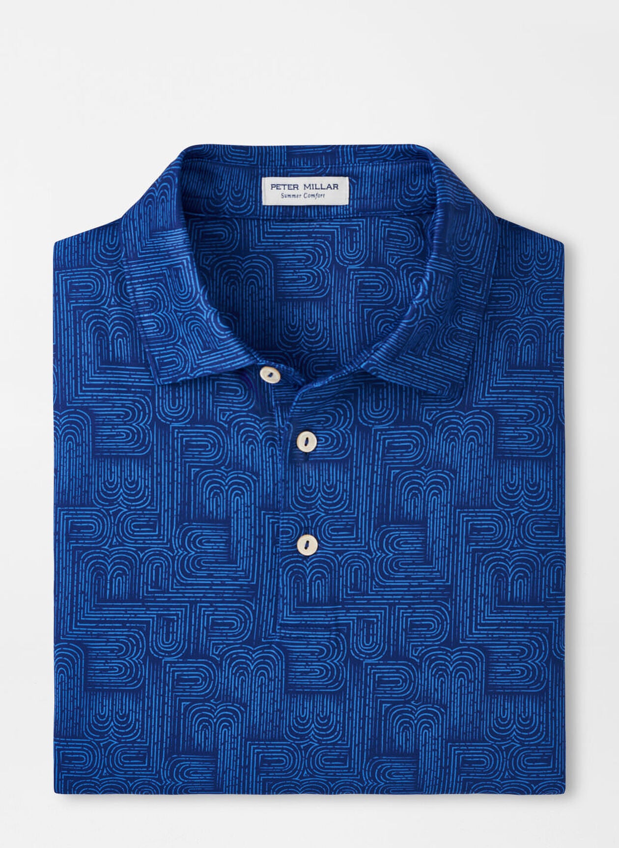 Peter Millar Mens Classic Fit Maze Performance Jersey Polo - SPORT NAVY ...